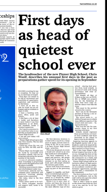 OPENING PINNER HIGH SCHOOL - Pinner High School