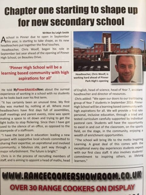 OPENING PINNER HIGH SCHOOL - Pinner High School